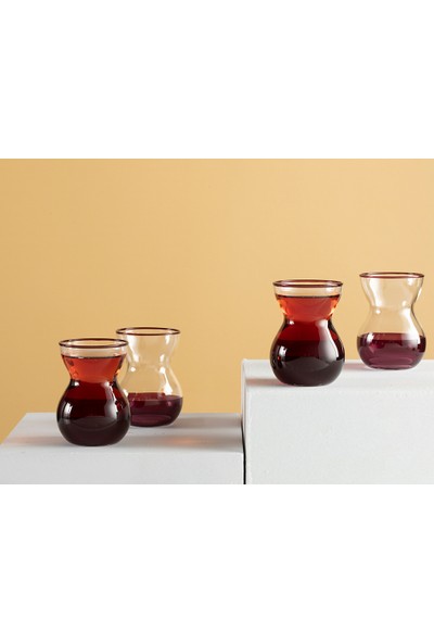 English Home Chic Line Cam 4'lü Çay Bardağı 140 ml Mürdüm English Home Chic Line Cam 4'lü Çay Bardağı 140 ml Mürdüm