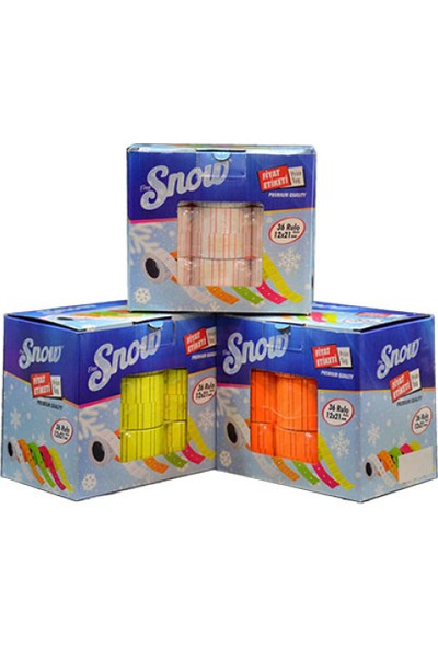 Snow Fıyat Etiketi Motex Etiket Turuncu 600’ü Sarım 36 Rulo Snow Fıyat Etiketi Motex Etiket Turuncu 600’ü Sarım 36 Rulo