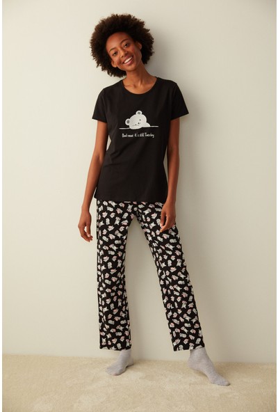 Penti Siyah Bad New Pantalon Pijama Takımı Penti Siyah Bad New Pantalon Pijama Takımı