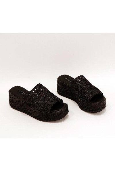 Hazel Ayakkabı Deri Dolgu Topuk Kadın Terlik 015