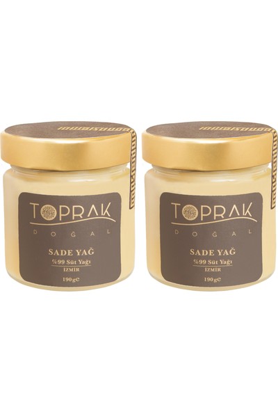 Toprak Doğal Sade Yağ Ghee %99 Süt Yağı 2 x 190 gr Toprak Doğal Sade Yağ Ghee %99 Süt Yağı 2 x 190 gr