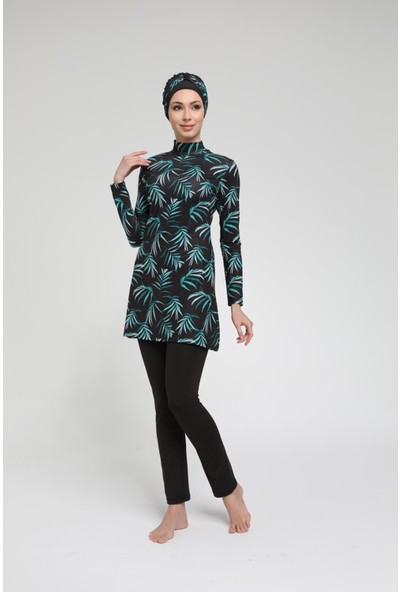 Seboteks Yaprak Desenli Kapalı Tesettür Mayo 2272