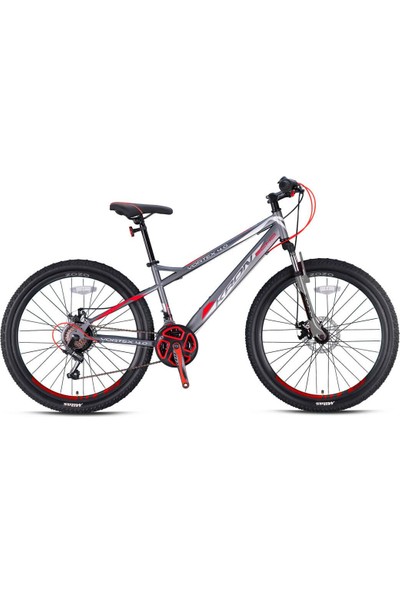 Kron Vortex 4.0 - 26INÇ Mtb - 17 - 21 Vites - Mekanik Disk Fren - Mat Füme-Kırmızı/gri Kron Vortex 4.0 - 26INÇ Mtb - 17 - 21 Vites - Mekanik Disk Fren - Mat Füme-Kırmızı/gri