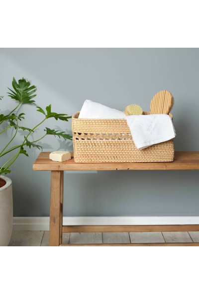 Karaca Home Wave Rattan Dikdörtgen Sepet 39 cm Karaca Home Wave Rattan Dikdörtgen Sepet 39 cm