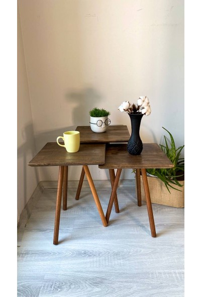 Zingal Design Doğal Ahşap 3'lü Zigon Sehpa Zingal Design Doğal Ahşap 3'lü Zigon Sehpa