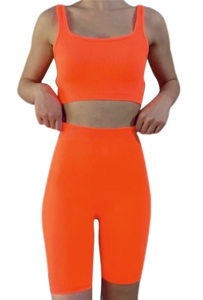 NV Trendy Dikişsiz Spor Tayt-Crop Takım