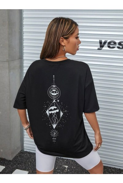 Kadın Oversize Sırt Baskılı Nasa T-Shirt