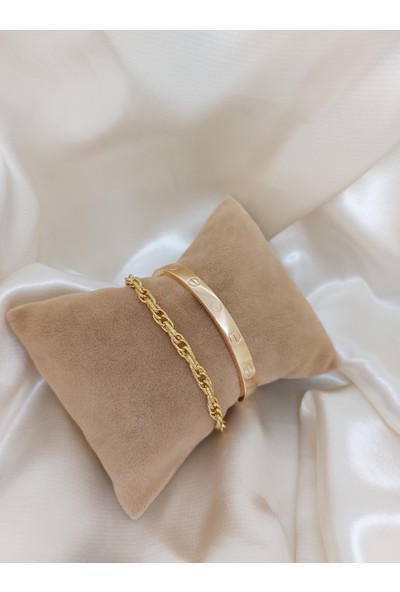 Kadın Altın Kaplama Kararmaz Orjinal Faturalı Kombin Bileklik Kadın Altın Kaplama Kararmaz Orjinal Faturalı Kombin Bileklik