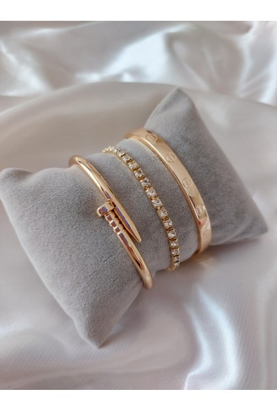 Bers Aksesuar Kadın Altın Kaplama Kararmaz Kombin Bileklik