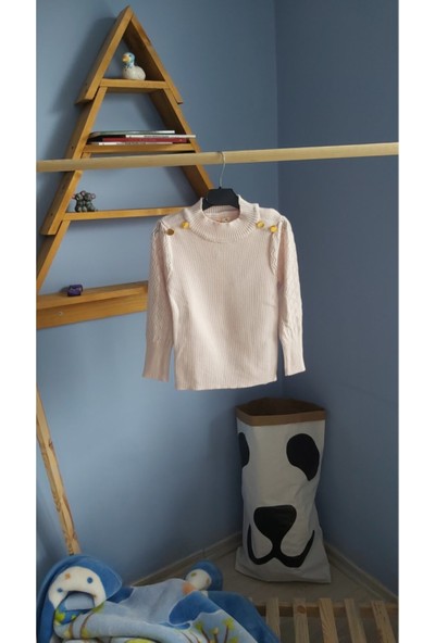 Omuzda Düğme Detaylı Kız Çocuk Bluz Omuzda Düğme Detaylı Kız Çocuk Bluz