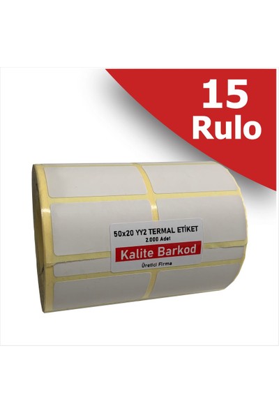 Kalite Barkod 50X25 Yanyana2 Li Termal Etiket | 15 Rulo Barkod Etiketi Kalite Barkod 50X25 Yanyana2 Li Termal Etiket | 15 Rulo Barkod Etiketi