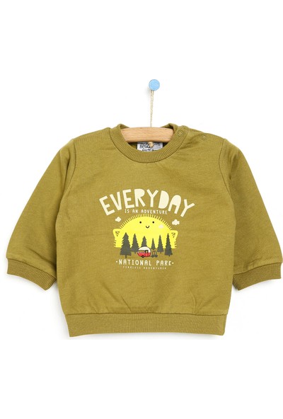 Hellobaby Basic Erkek Bebek Şardonlu Iki Ip Baskılı Sweatshirt
