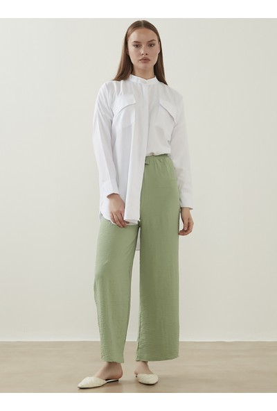 Beli Lastikli Salaş Pantolon - Çağla - Por La Cara Beli Lastikli Salaş Pantolon - Çağla - Por La Cara