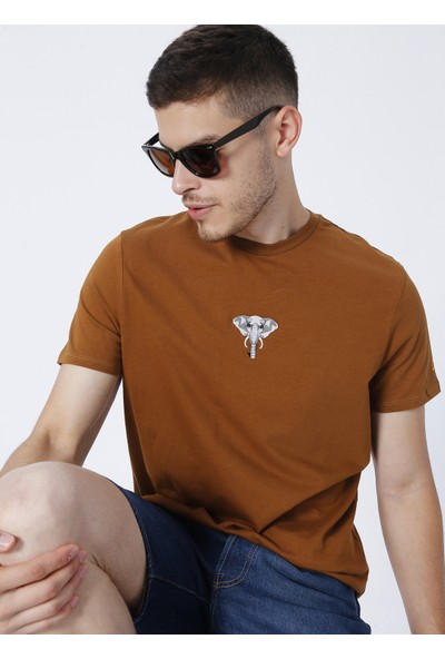National Geographic Bisiklet Yaka Nakışlı Kahve Erkek T-Shirt Bcı-Elephant National Geographic Bisiklet Yaka Nakışlı Kahve Erkek T-Shirt Bcı-Elephant
