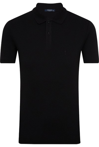 Süvari Polo Yaka Pike Koyu Siyah Erkek Polo T-Shirt TS1014000236 Süvari Polo Yaka Pike Koyu Siyah Erkek Polo T-Shirt TS1014000236