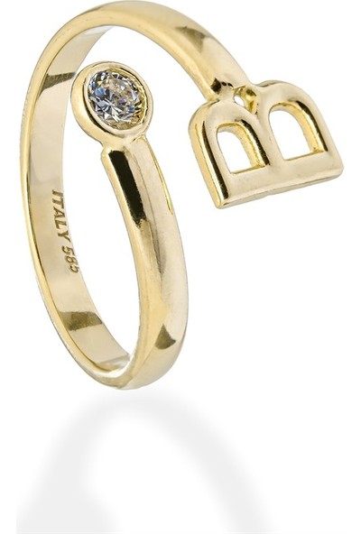 Altın Nesil Taşlı B Harfli Altın Yüzük Altın Nesil Taşlı B Harfli Altın Yüzük