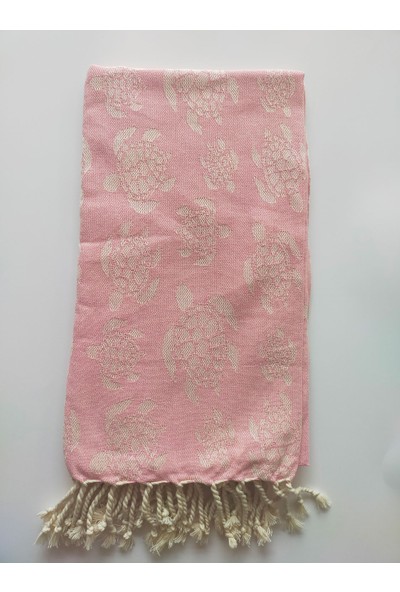 Havlucu Dükkanı Caretta Caretta Desenli Açık Pembe Pamuk Peştemal / Deniz Havlusu Havlucu Dükkanı Caretta Caretta Desenli Açık Pembe Pamuk Peştemal / Deniz Havlusu