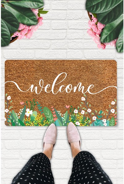Uygur Home Wild Flowers Temalı Coco Görünümlü Dekoratif Kapı Önü ve Iç Mekan Paspası Uygur Home Wild Flowers Temalı Coco Görünümlü Dekoratif Kapı Önü ve Iç Mekan Paspası
