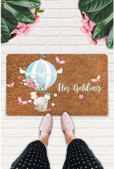 Uygur Home Balon Tasarım Temalı Coco Görünümlü Dekoratif Kapı Önü ve Iç Mekan Paspası Uygur Home Balon Tasarım Temalı Coco Görünümlü Dekoratif Kapı Önü ve Iç Mekan Paspası