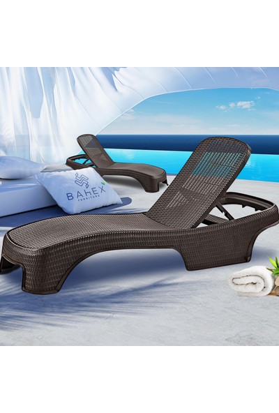 Bahex Brezza Royal Rattan Şezlong 2 Adet 2536 Lüx Havuz & Plaj Şezlongu 3 Kademeli Katlanır Bahex Brezza Royal Rattan Şezlong 2 Adet 2536 Lüx Havuz & Plaj Şezlongu 3 Kademeli Katlanır