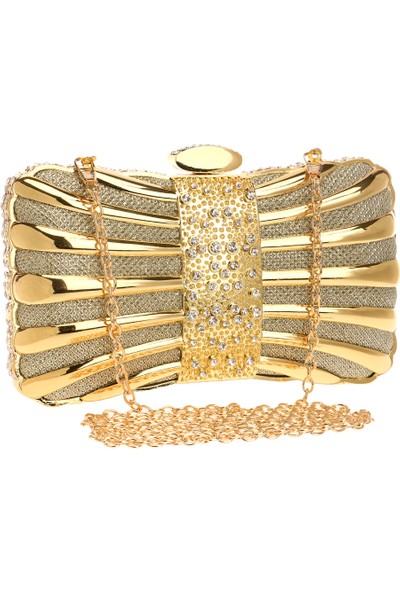 Janae Kurdele Şeklinde Abiye Kadın Çanta - Altın (Yurt Dışından)