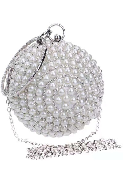 Janae Taş Kaplamalı Abiye Kadın Çanta - Gümüş (Yurt Dışından)