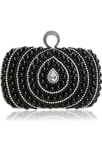 Janae Incili Taşlı Abiye Kadın Çanta - Siyah (Yurt Dışından) Janae Incili Taşlı Abiye Kadın Çanta - Siyah (Yurt Dışından)