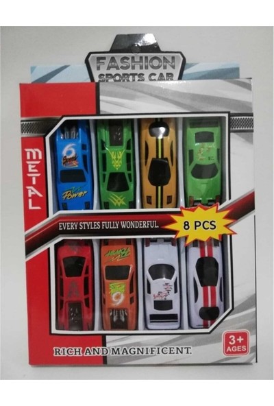Hyd 8 Adet Mini Metal Yarış Arabaları Set Hyd 8 Adet Mini Metal Yarış Arabaları Set