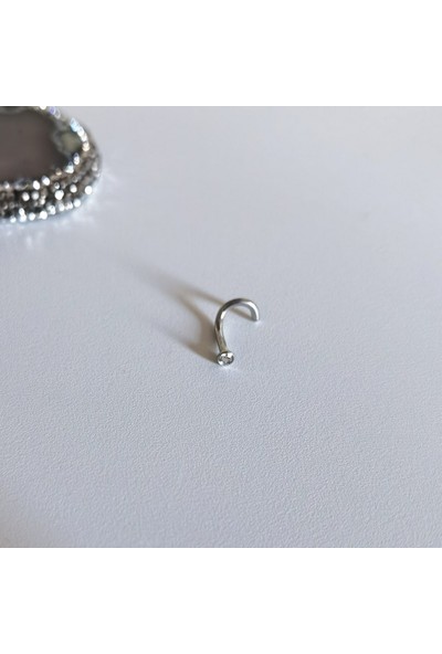 Bylin Cerrahi Çelik Spiral Kıvrımlı, Tek Zirkon Taşlı Hızma