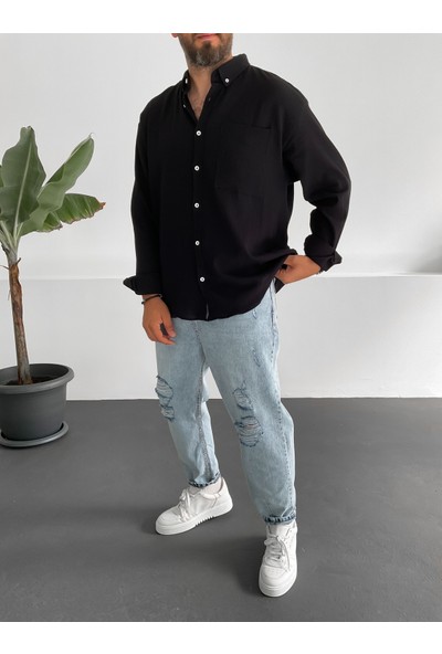 Siyah Cepli Krinkıl Gömlek G-48-95