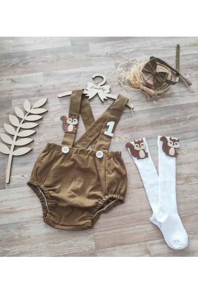 Feri Atölye Sincap Konsept Erkek Bebek Salopet Takımı