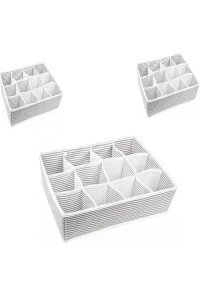 Paris 3 Adet 12 Bölmeli Çok Amaçlı Organizer - Çekmece Düzenleyici