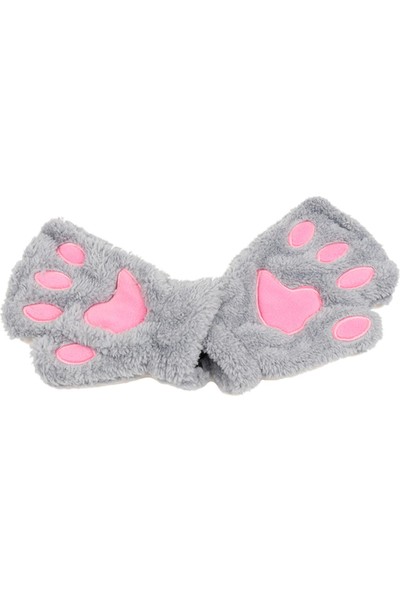 Cetinaccessories Gri Içi Pembe Pati Eldiven