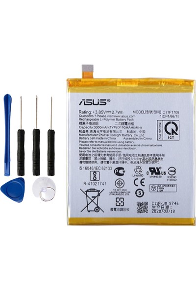 Tıklakap Asus Zenfone 5 2018 ZE620KL-ZS620KL C11P1708 Batarya + Tamir Seti