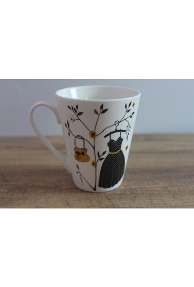 Tekbir Louvre Porselen Elbise Desenli Kupa Tekbir Louvre Porselen Elbise Desenli Kupa