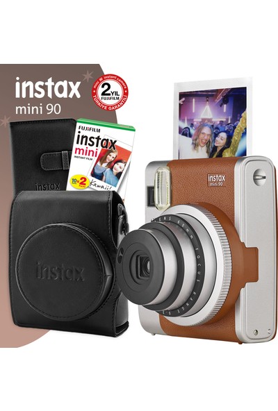 Instax Neo 90 Classic Kahverengi Fotoğraf Makinesi ve Hediye Seti 1
