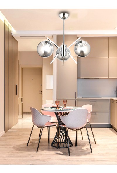 Zage Aydınlatma Modern A+ Lüxs 3'lü Krom Avize