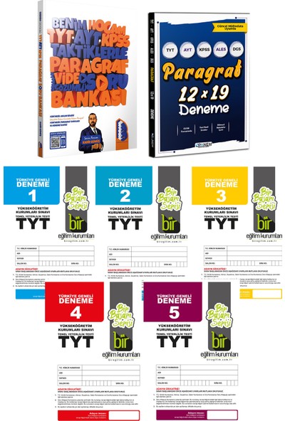 Benim Hocam Yayınları 2023 Paragraf Soru Bankası + Panem Paragraf Deneme + Bir Eğitim 5'li TYT Deneme Benim Hocam Yayınları 2023 Paragraf Soru Bankası + Panem Paragraf Deneme + Bir Eğitim 5'li TYT Deneme