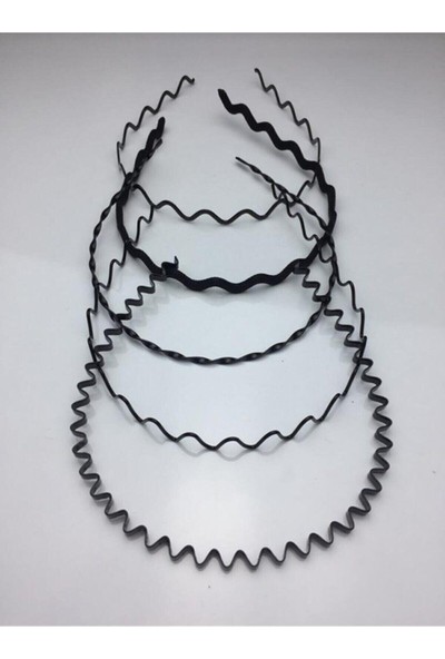 Mood Agenda Siyah Metal Taç Erkek Kadın Sporcu Saç Tacı 5 Parçalı Set