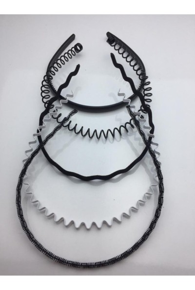 Mood Agenda Siyah Metal Taç Erkek Kadın Sporcu Saç Tacı 5 Parçalı Set