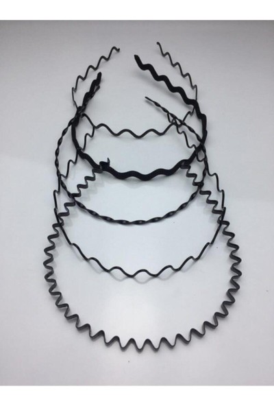 Mood Agenda Siyah Metal Taç Erkek Kadın Sporcu Saç Tacı 5 Parçalı Set 2 115