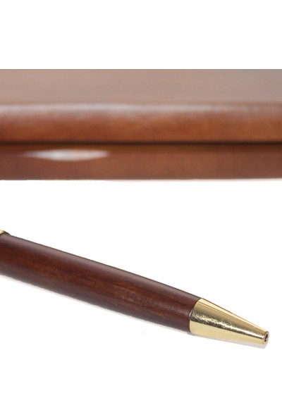 Hephesaplı Kalem Ahşap Kutulu Tükenmez Kalem