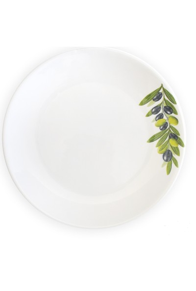 Pearl Zeytin Desenli 6'lı Tabak 25 cm