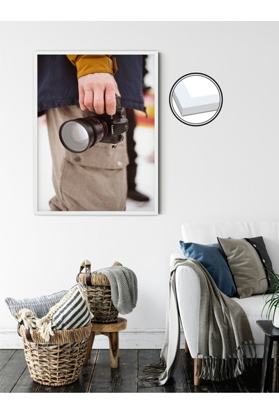 Fotoğraf Makinesi Temalı Beyaz Çerçeve Tablo Fotoğraf Makinesi Temalı Beyaz Çerçeve Tablo
