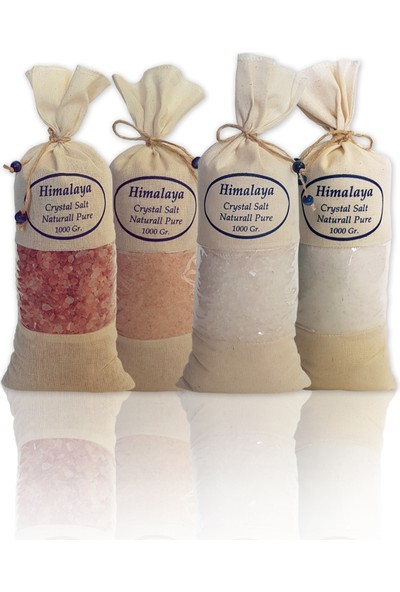 Zencefil Organik Himalaya Tuzu Pembe iri + İnce Beyaz İri + İnce Sofralık + Solelik Himalaya Tuz 4 kg