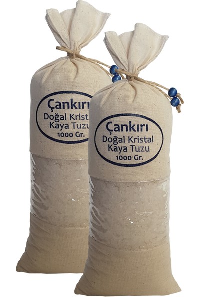 Zencefil Organik Çankırı Tuzu Bez Torbada İri Taneli Çankırı Tuz 2 x 1 kg