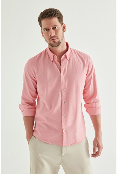 Ds Damat Slim Fit Kırmızı Gömlek
