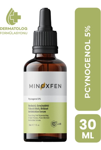 Minoxfen Cilt Besleyici ve Gençleştirici %5 Pycnogenol Yaşlanma Karşıtı Bitkisel Antioksidan Cilt Serum 30ML P001 Minoxfen Cilt Besleyici ve Gençleştirici %5 Pycnogenol Yaşlanma Karşıtı Bitkisel Antioksidan Cilt Serum 30ML P001