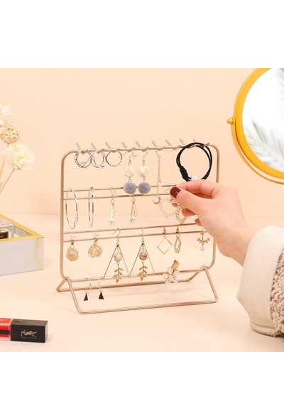Webinay Home Metal Takı Küpe Yüzük Kolye Standı Masaüstü Çok Amaçlı Gold Takı Organizeri Webinay Home Metal Takı Küpe Yüzük Kolye Standı Masaüstü Çok Amaçlı Gold Takı Organizeri