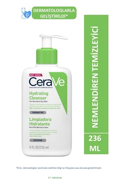 Cerave Kuru Ciltler Için Nemlendiren Temizleyici 236 ml Cerave Kuru Ciltler Için Nemlendiren Temizleyici 236 ml